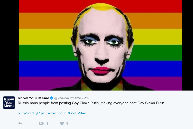 Russia: Image of Putin in Makeup Is Illegal